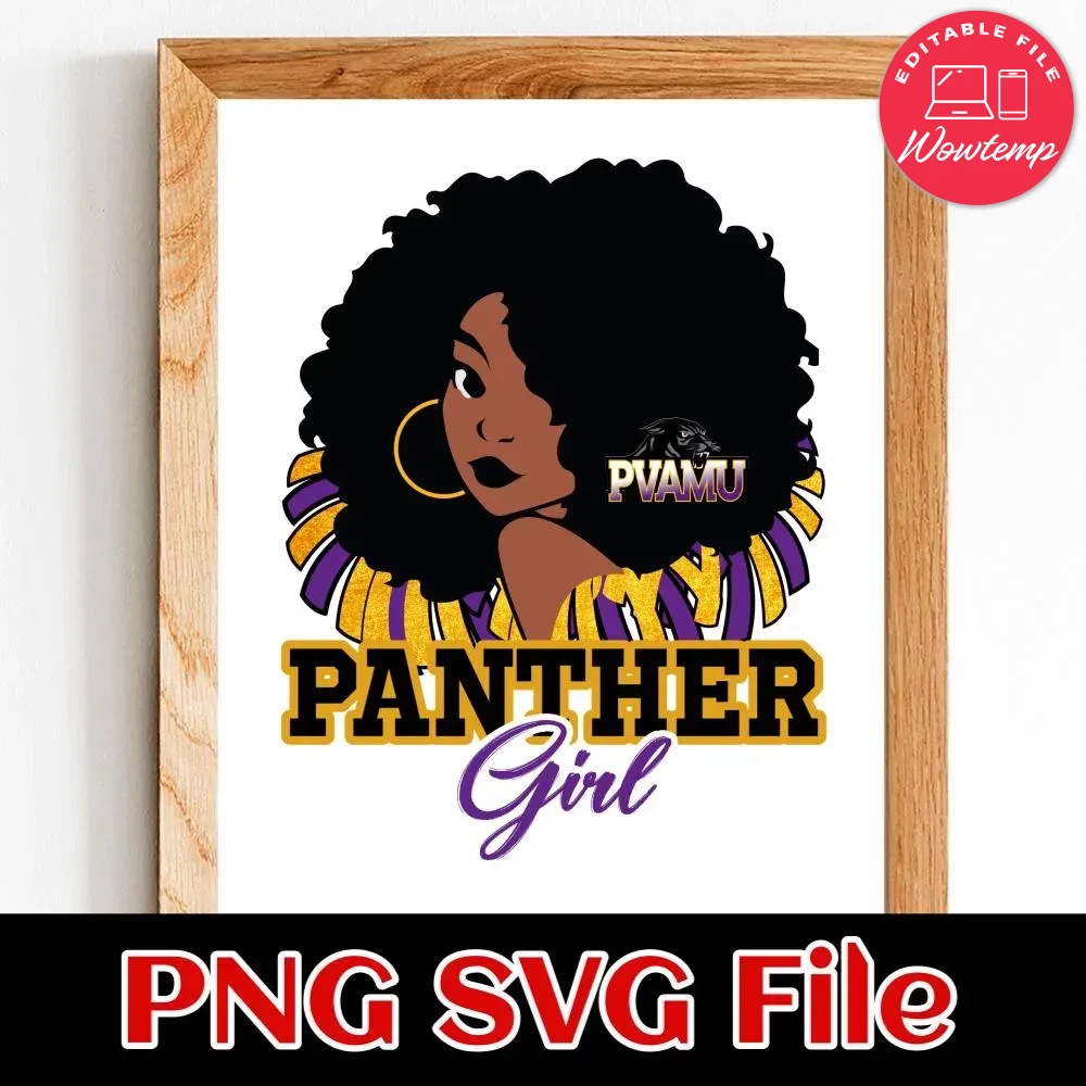 PVAMU Panther Girl PNG SVG file template | Wowtemp