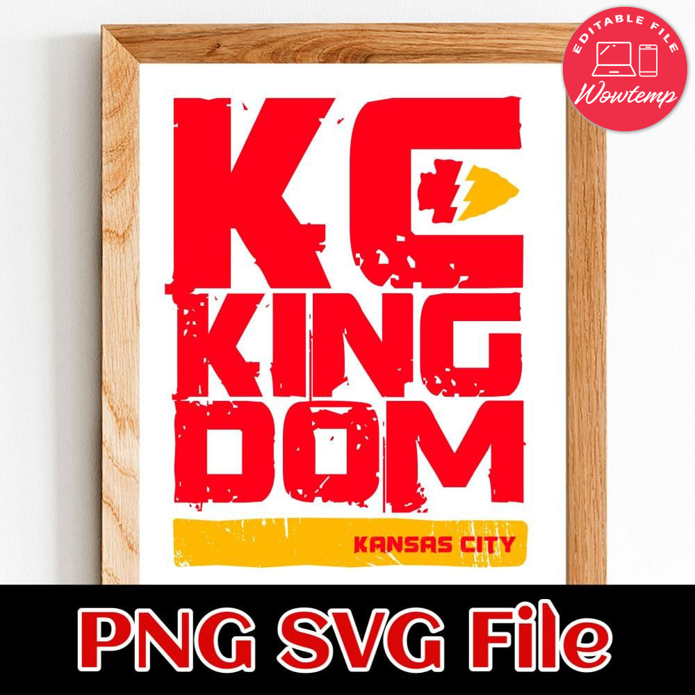 KC Kingdom Kansas City Chiefs PNG SVG file template | Wowtemp