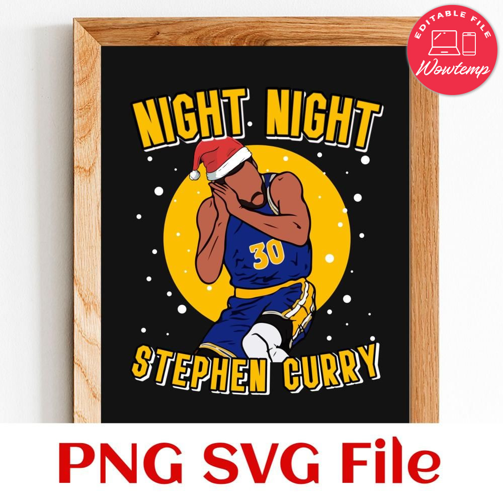 Stephen Curry Christmas Night SVG Customizable | Wowtemp