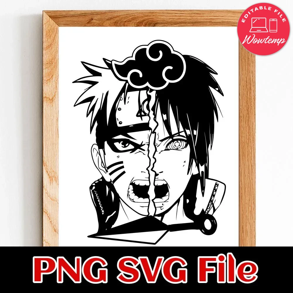 Naruto Sasuke PNG SVG file template | Wowtemp