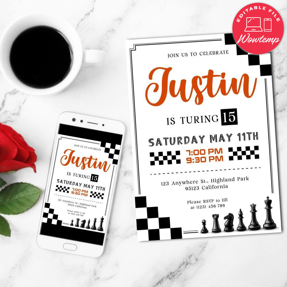 Chess Invitation Template Customizable | Wowtemp