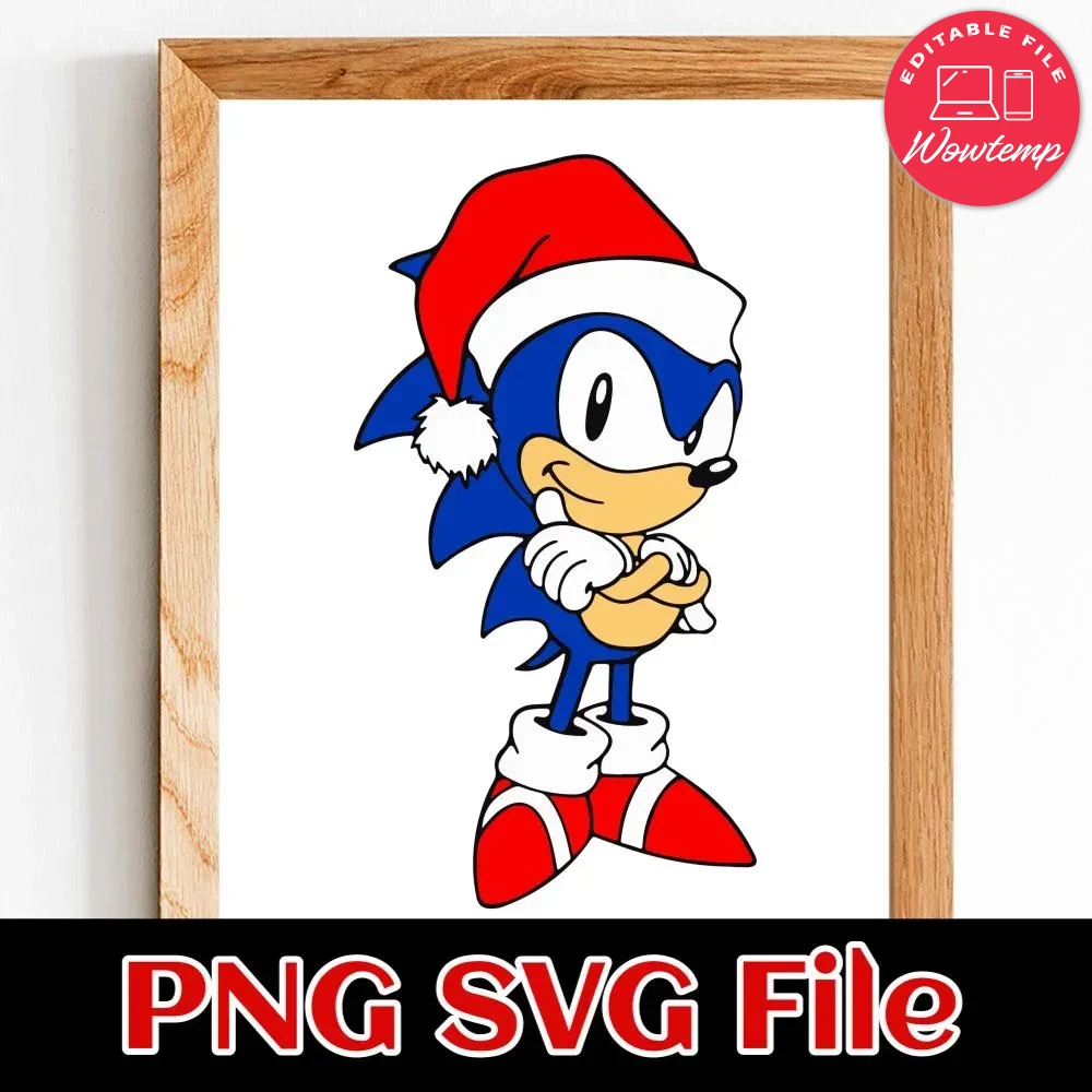 Sonic Christmas PNG SVG file template | Wowtemp