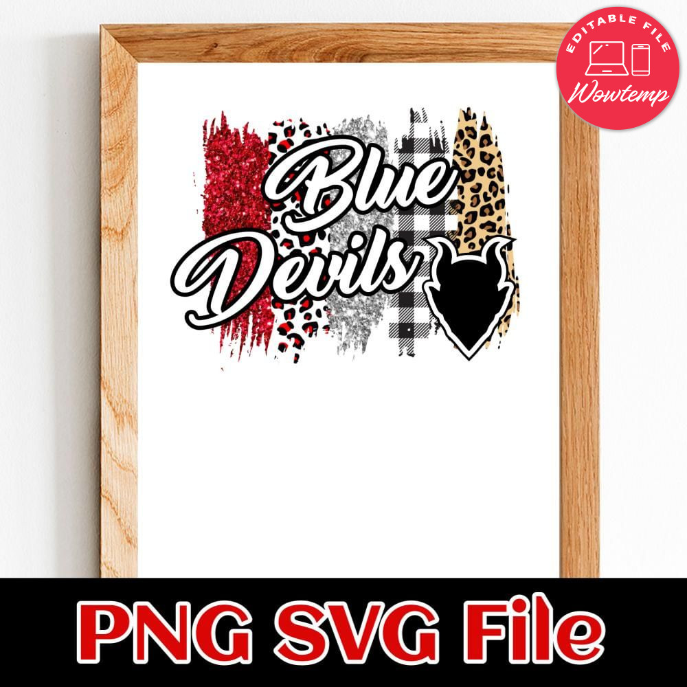 Team Blue Devils Brush stroke PNG | Wowtemp